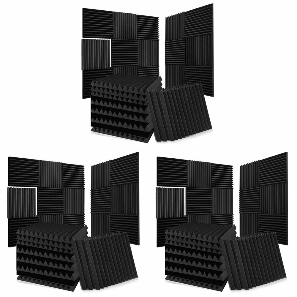 156 Шт. Акустическая Пенопластовая Панель 1X12X12 Дюймов Звукоизоляционная Для Стены