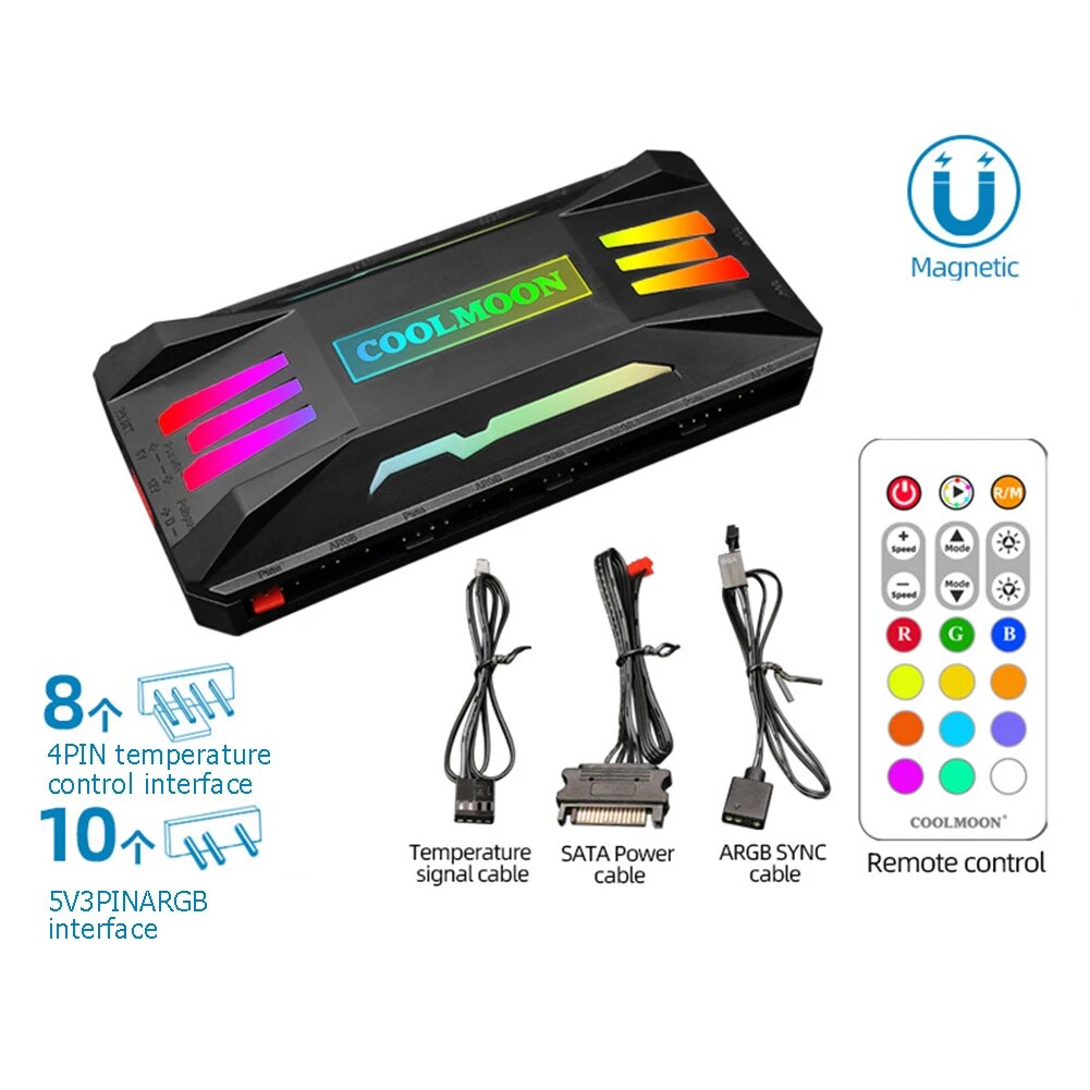 COOLMOON ARGB контроллер для кулеров 3 IN 1 Black ARGB