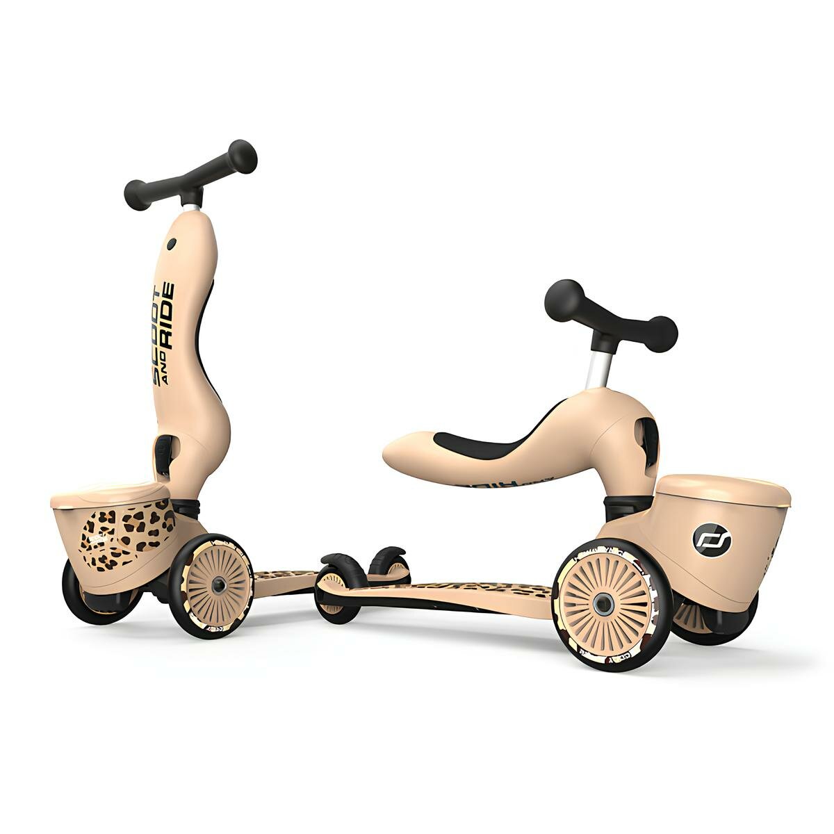 Детский трехколесный самокат с сиденьем Scoot&Ride HighwayKick 1 Lifestyle (Леопард)