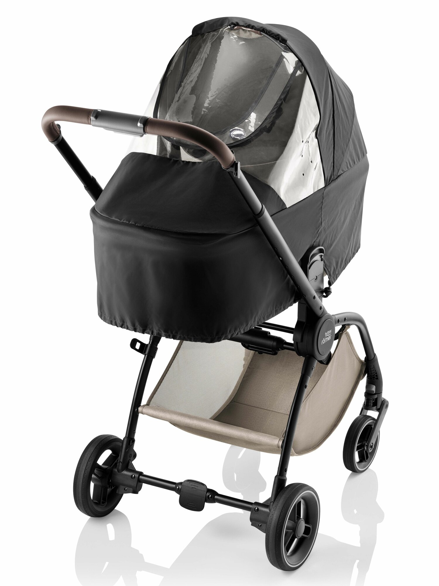 Дождевик Britax Roemer на спальный блок колясок Rio  — прозрачный, из влагостойкого ПВХ и полиэстера, вентиляционные отверстия, боковое окошко для доступа, надежная фиксация, легкий вес  — 260 г