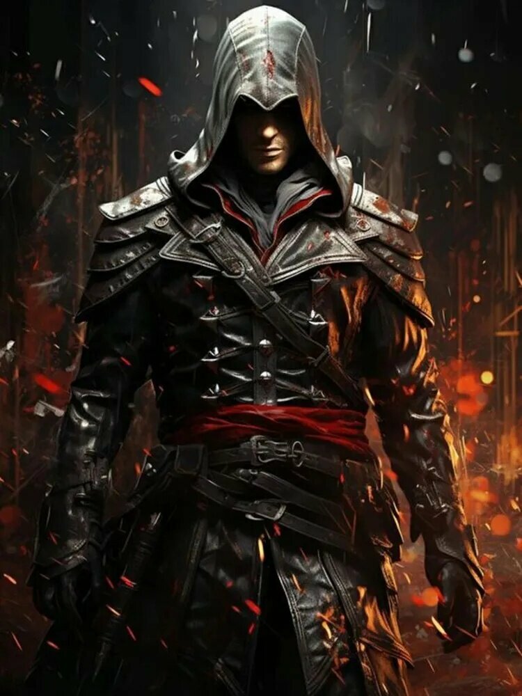 Алмазная картина "Игра Assassin's Creed" алмазная огранка 40х50 см,40X50CM, бежевый
