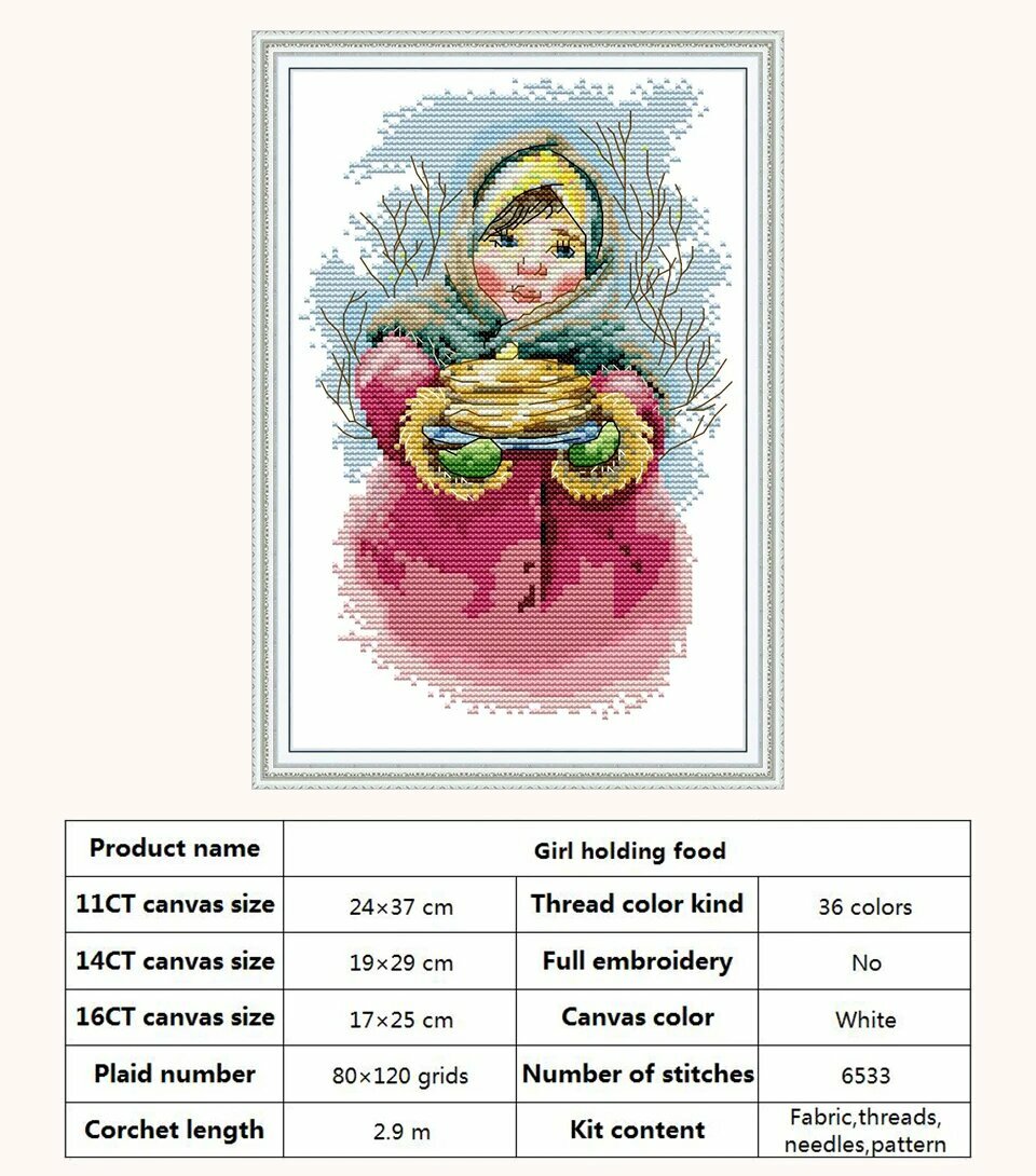 Наборы для вышивки крестом Joy Sunday Angel Baby Girl Beauty Series Розовый, RA339, 14CT blank canvas