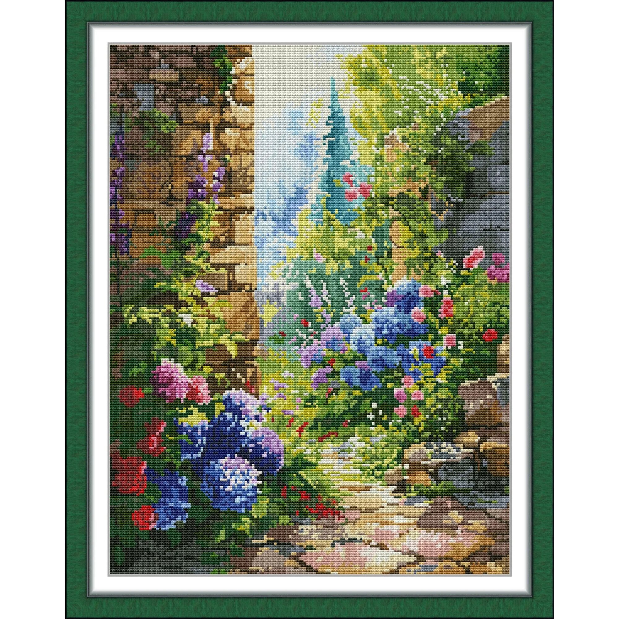 Набор для вышивки крестом Joy Sunday "Уголок сада" 14CT White Cloth