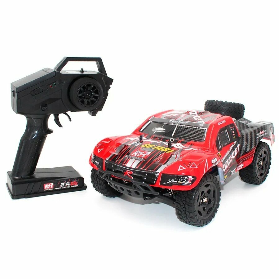 Радиоуправляемая машинка шорт корс Rocket 4WD RH1621, масштаб 1:16, 28.5 см, Красный / машина внедорожник на пульте управления