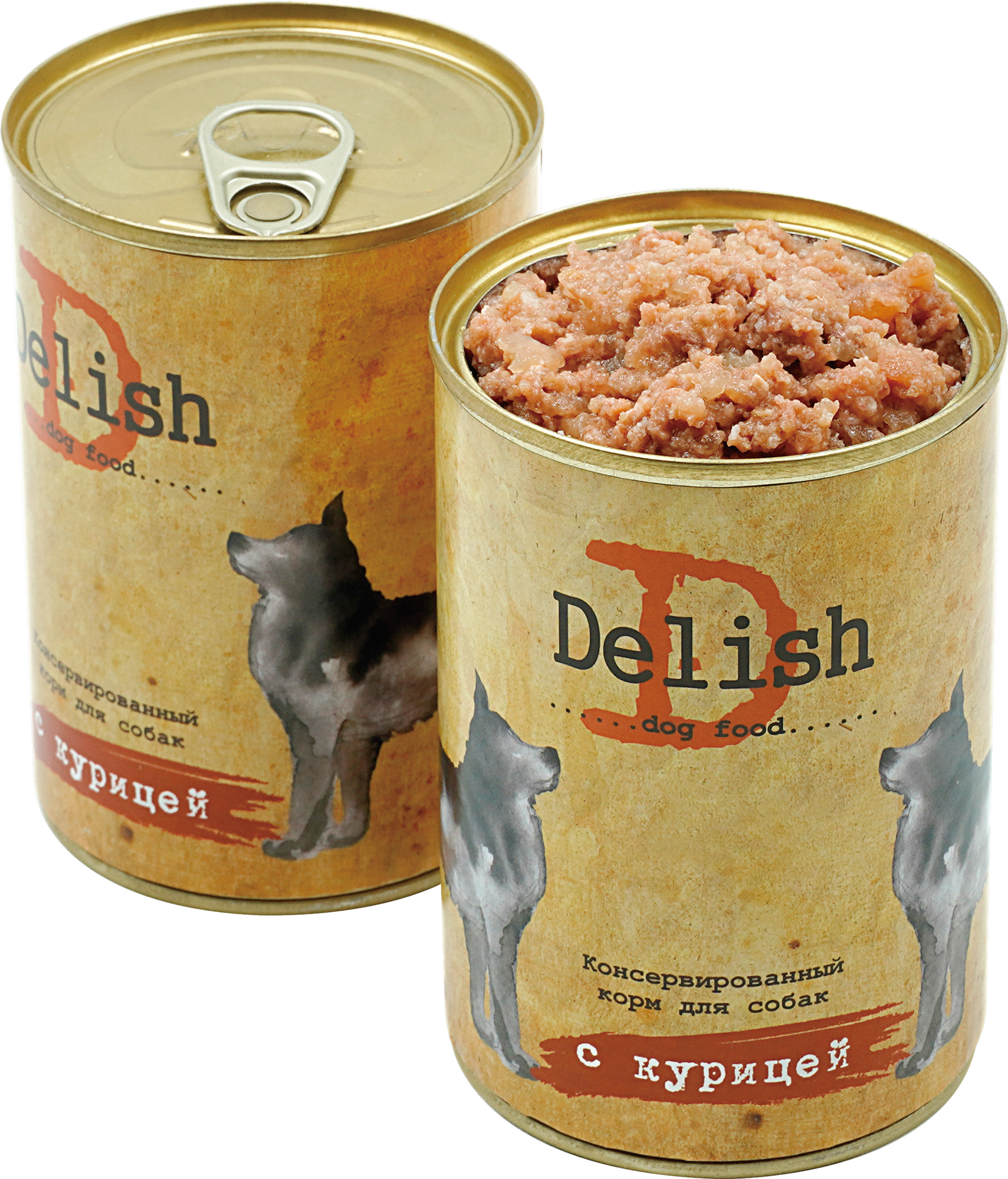 Влажный корм Delish (Делиш) консервы для собак, курица, 400 гр