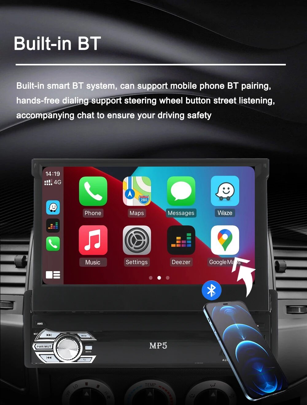 7" Wired MP5-плеер CarPlay Android Auto — фото 1