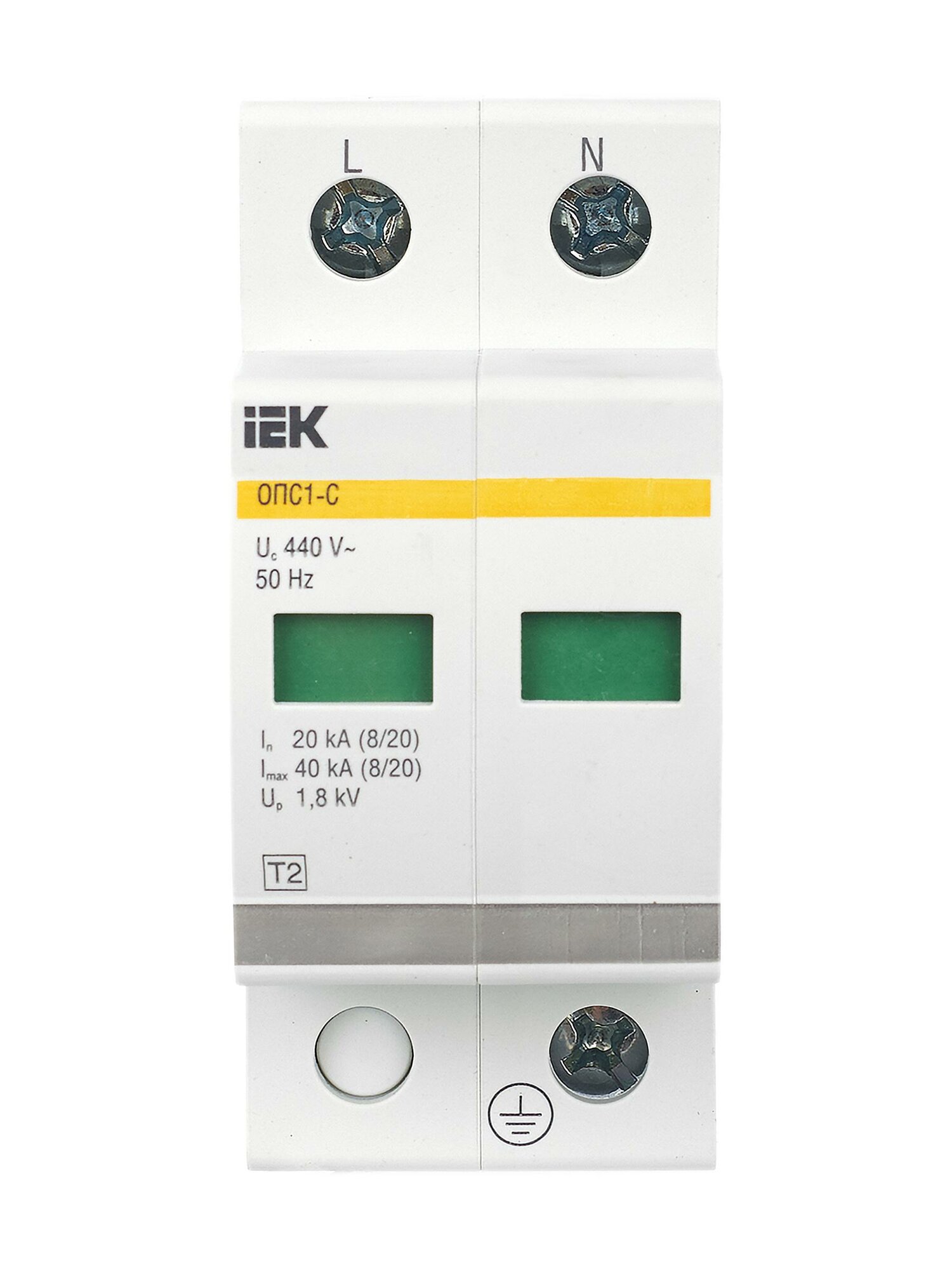 Азрядник ОПС1-С 2Р In=20kA Un=400B Im=40kA IEK (ИЭК) арт. MOP20-2-C