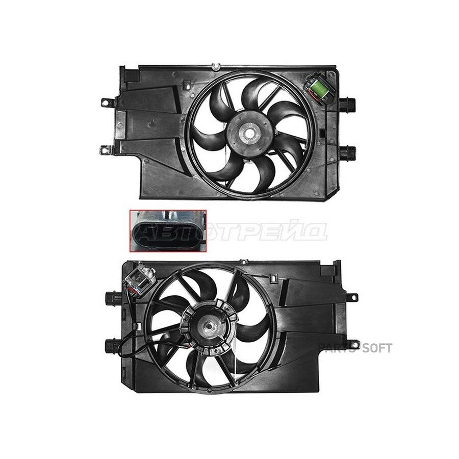 Диффузор радиатора в сборе LADA GRANTA 15- от официального дистрибьютора, SAT, артикул STLD01201A0