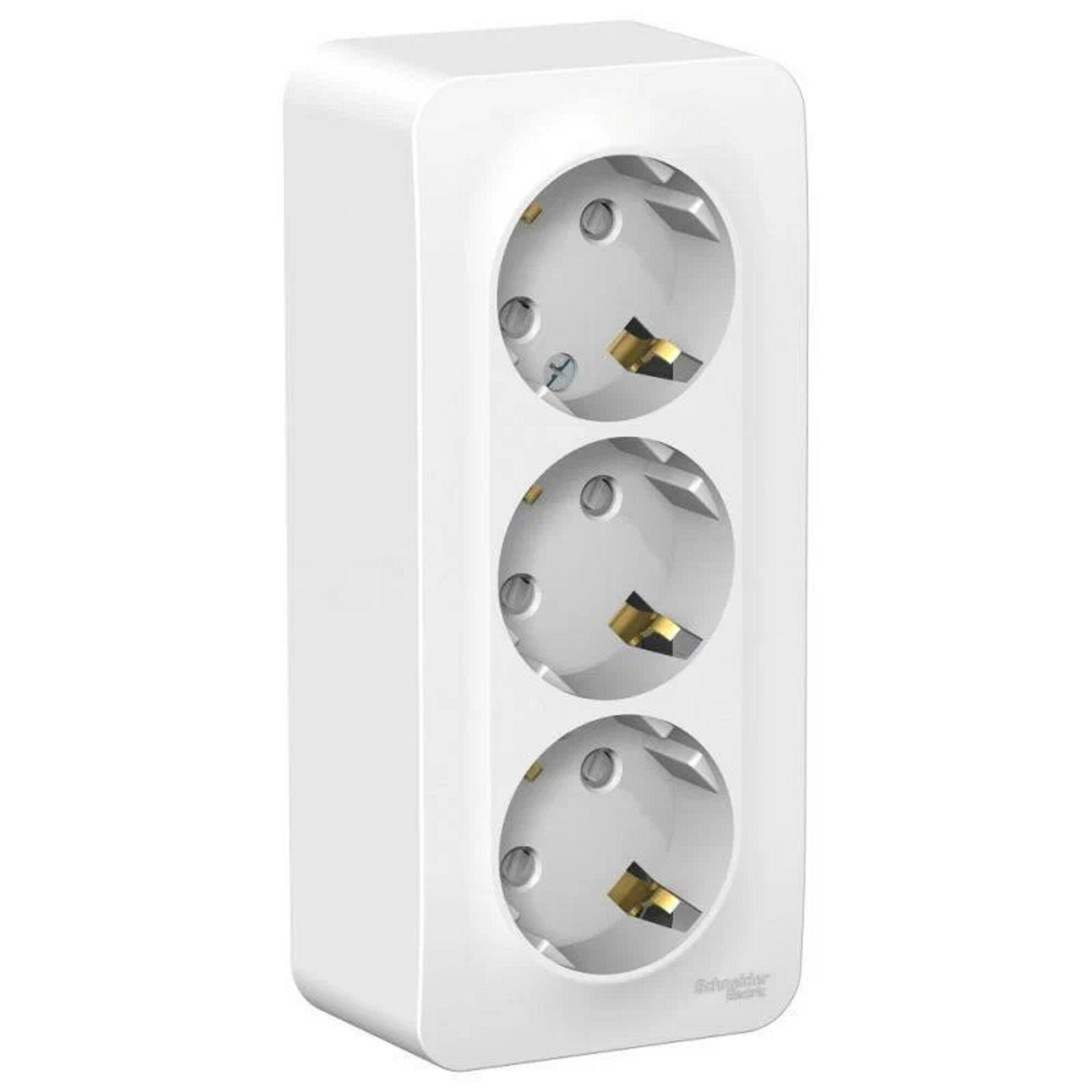 Розетка 3-м ОП Blanca 16А IP20 250В с заземл. защ. шторки с изолир. пластиной бел. SchE BLNRA011311