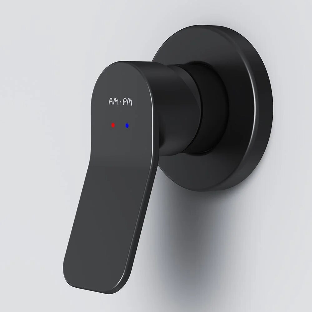 Смеситель для душа AM.PM X-Joy монтируемый в стену, черный, гарантия 10 лет, Германия