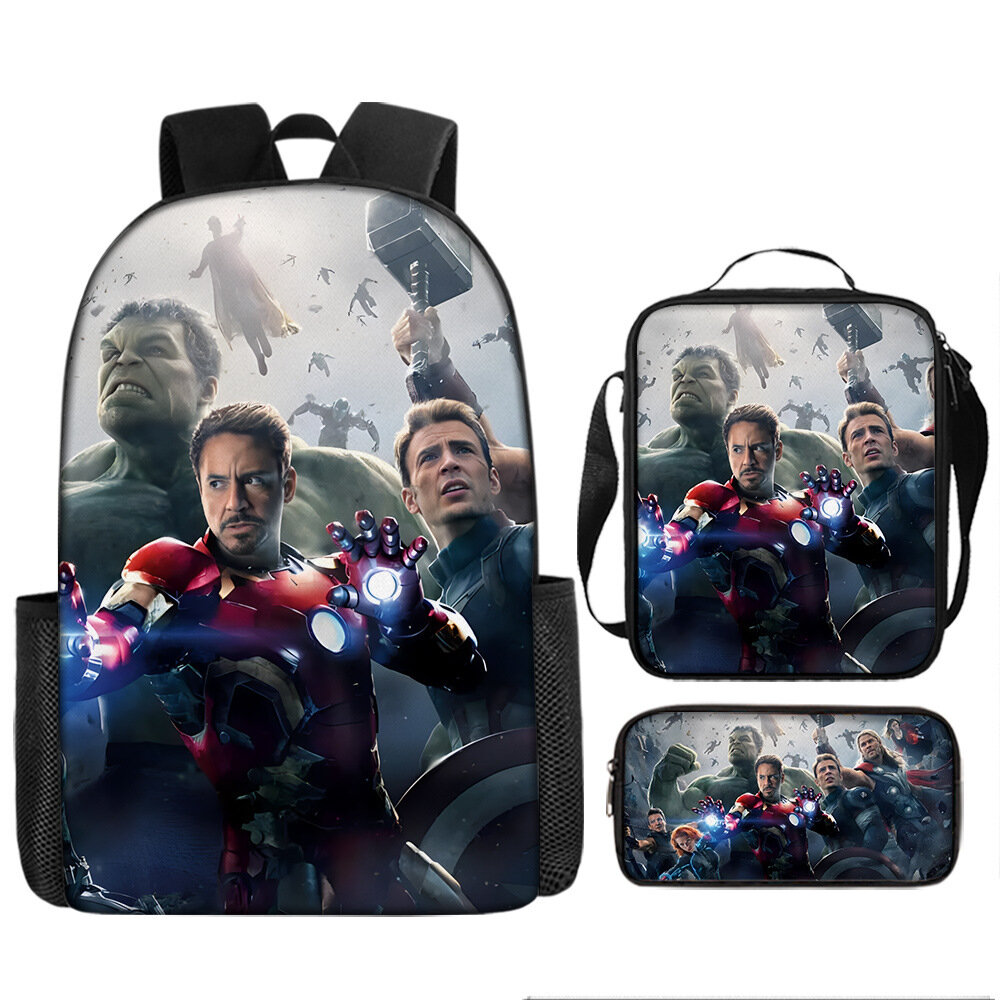 Трансграничный бестселлер: рюкзак «Мстители», набор школьных сумок из трех предметов для учащихся начальной и средней школы, рюкзак с цифровой 3D-раскраской