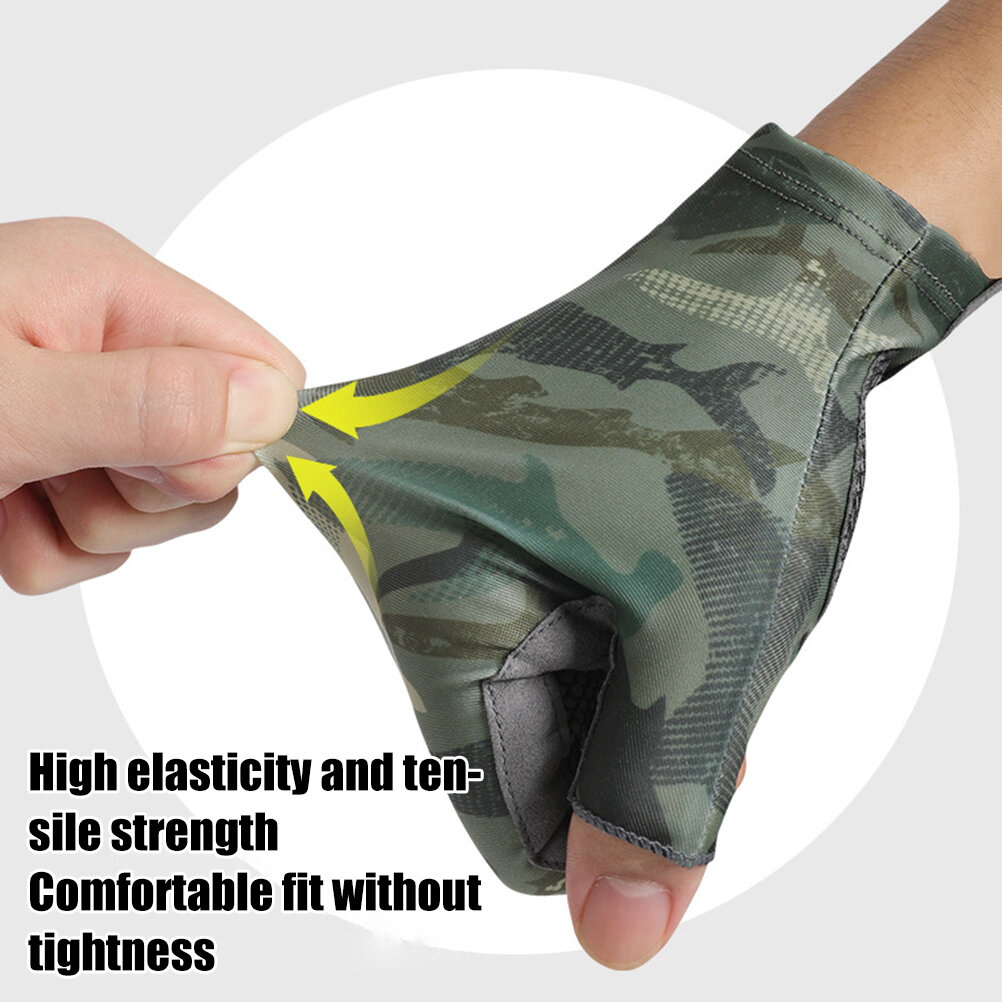 Перчатки для рыбалки без пальцев с защитой от ультрафиолета UPF50+ Солнцезащитные перчатки для мужчин Каякинг Пеший туризм Гребля на байдарках и каноэ Вождение Гребля на каноэ