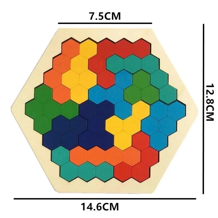 Деревянная головоломка Танграм, honeycomb small