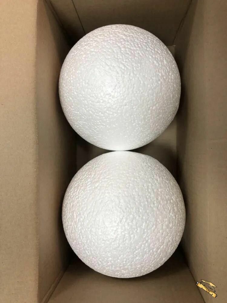 Шары из пенопласта 17 см 2 штуки, заготовки для творчества и декора, основа для поделок и рукоделия, украшение для праздников