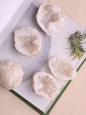 Натуральная жеода горного хрусталя 3-4cm белый кристаллический грот для очистки энергии