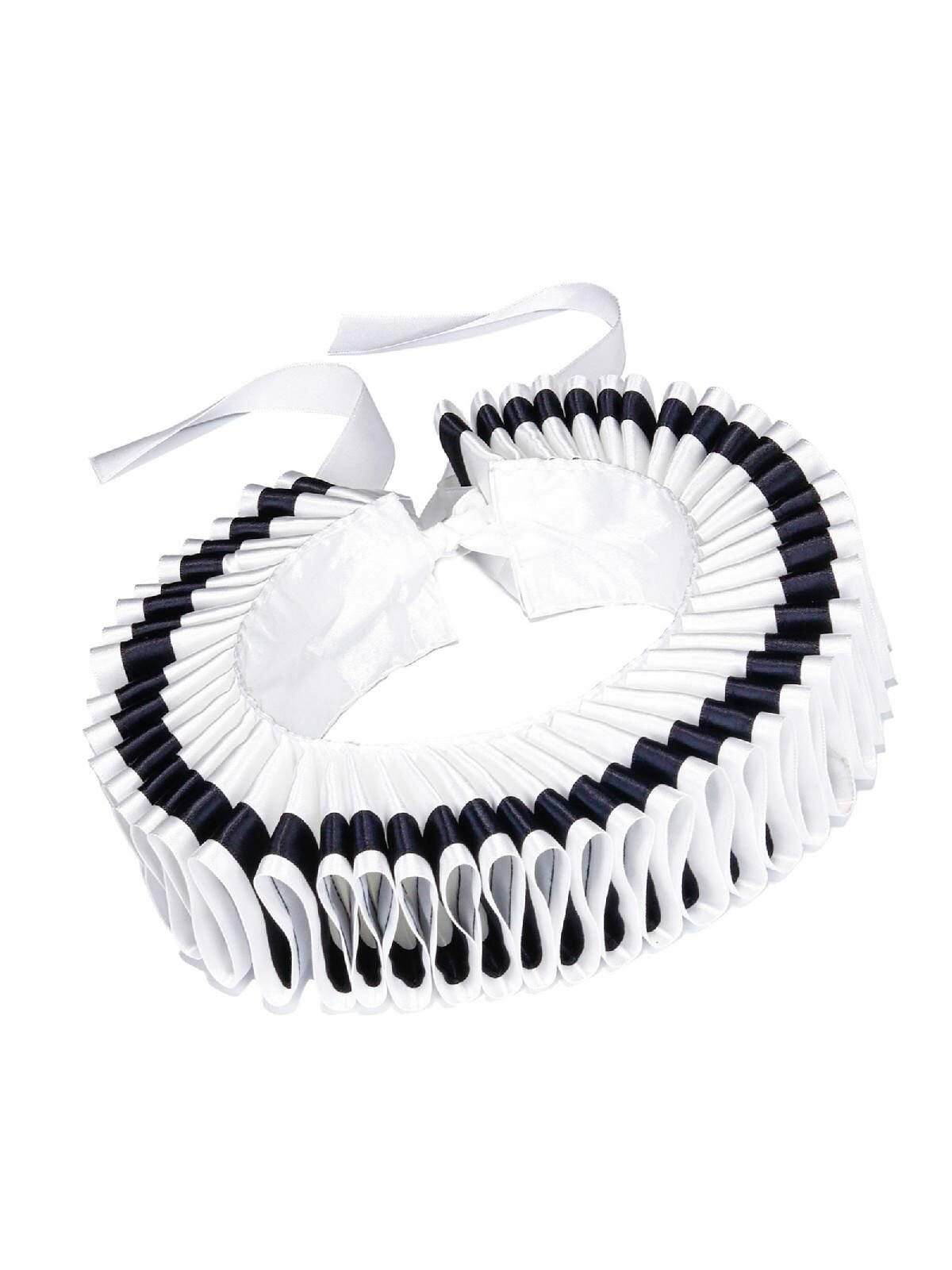 Клоунский воротник с черной отделкой и манжеты