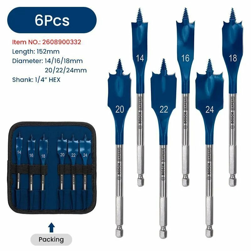 Сверла Bosch Expert Сверла по дереву Самонарезающая резьба ,6шт 14/16/18/20/22/24мм