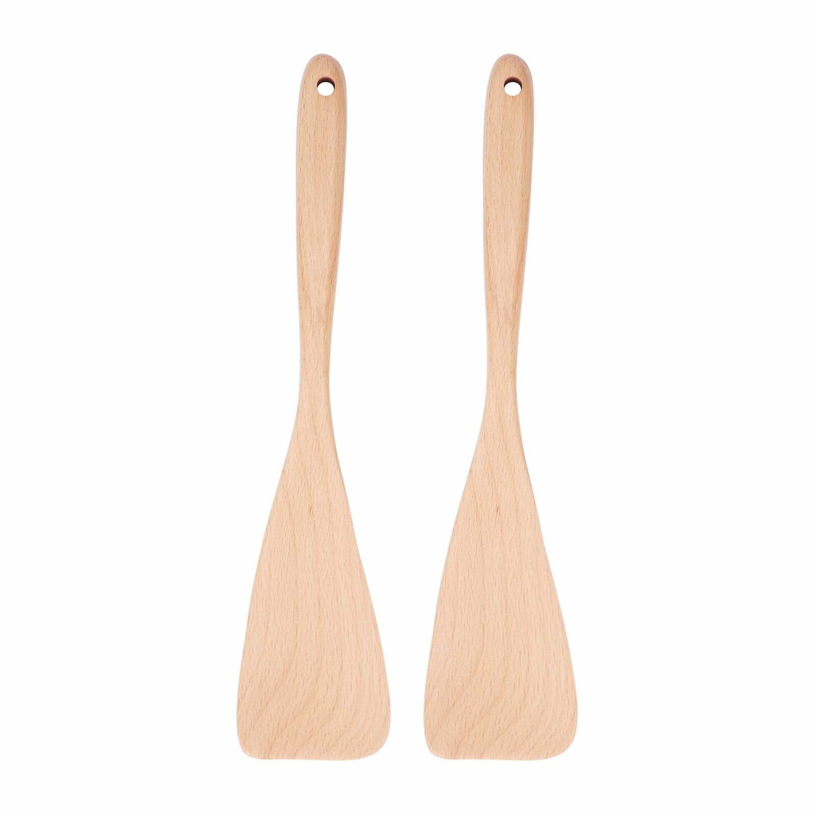Кухонная утварь из бука с длинной ручкой и отверстием для подвешивания. Прочный кухонный инструмент для посуды с антипригарным покрытием и повседневного использования.