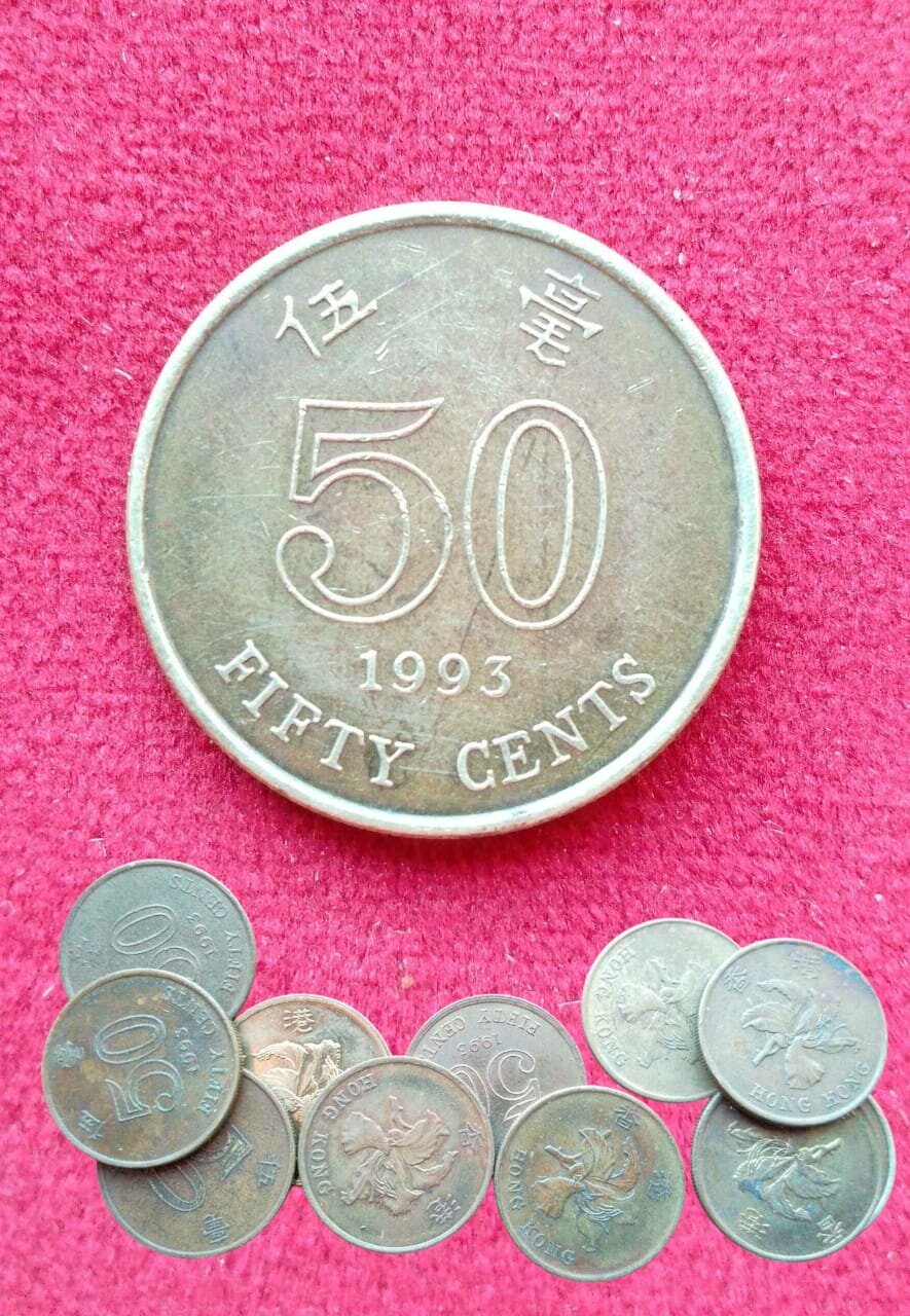 Монета Гонконг 50 центов. случайная монета