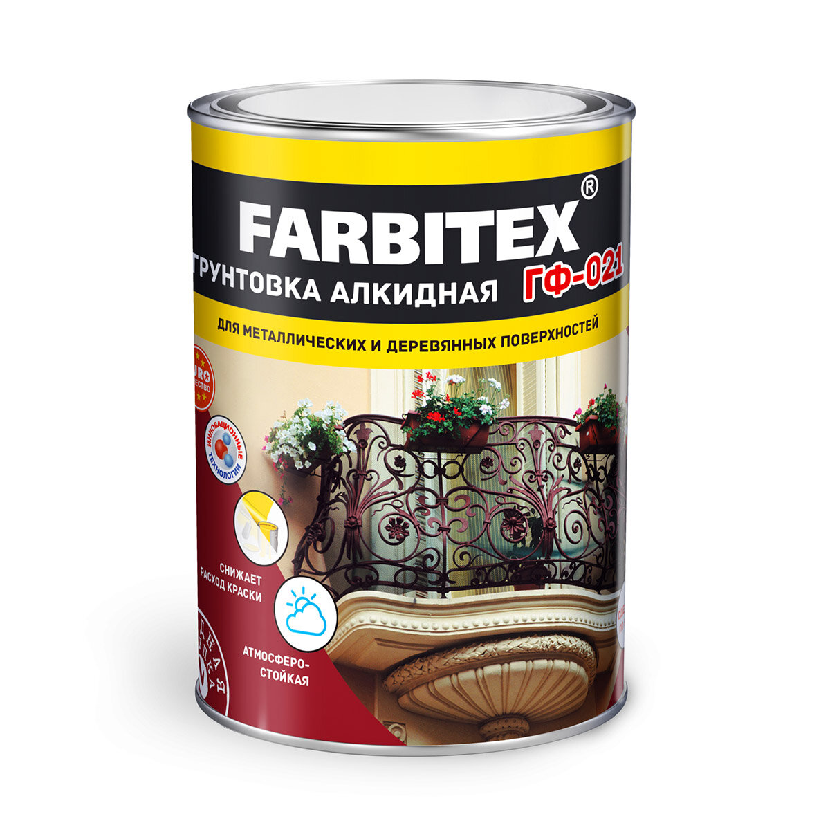 Грунт FARBITEX ГФ-021, красно-коричневый, 1.8 кг