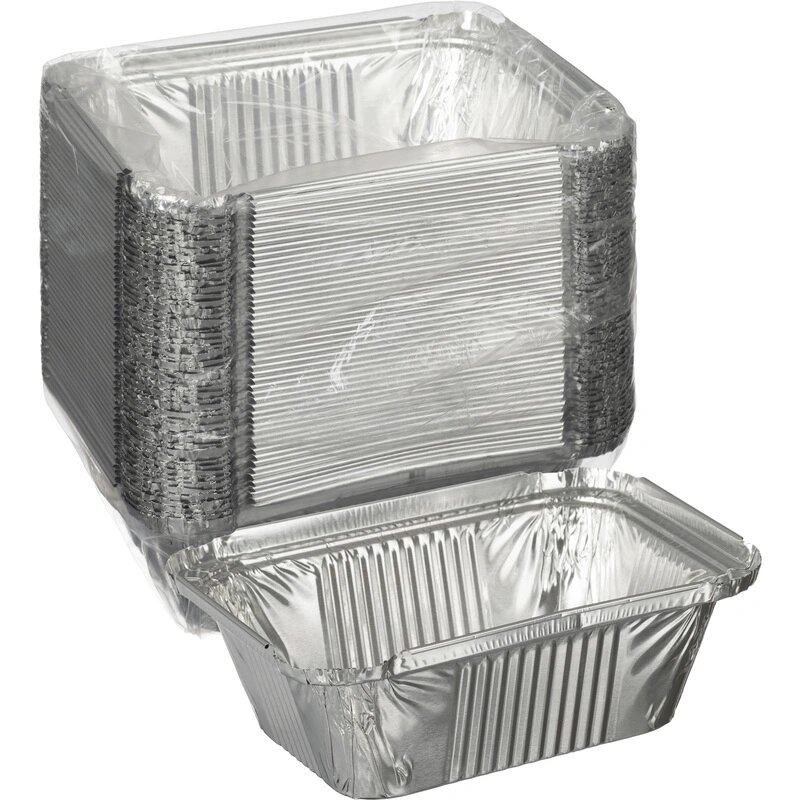 Форма алюминиевая прямоугольная, 490мл, 150х124х44мм (402-675) 50шт/уп