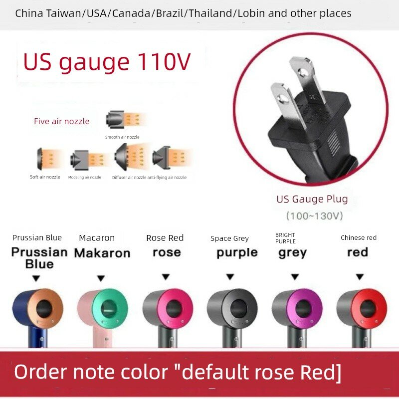 Фен с отрицательными ионами, 110 В, стандарты Китай, Великобритания, Европа и США, быстрая сушка, уход за волосами,