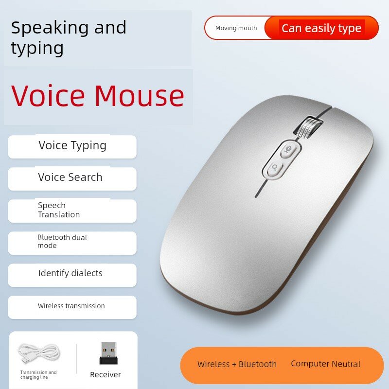 Ai Smart Voice Mouse for Speaking, Typing, Translation, Foreign Language Voice Control, Search, Bluetooth Wireless