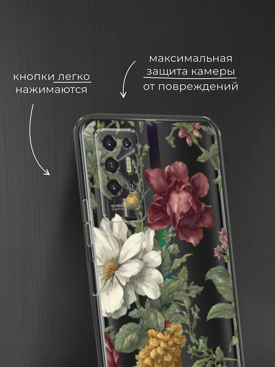 Чехол на Tecno Pova 2 / Текно Пова 2 с принтом Акварельные цветы 2 — фото 1