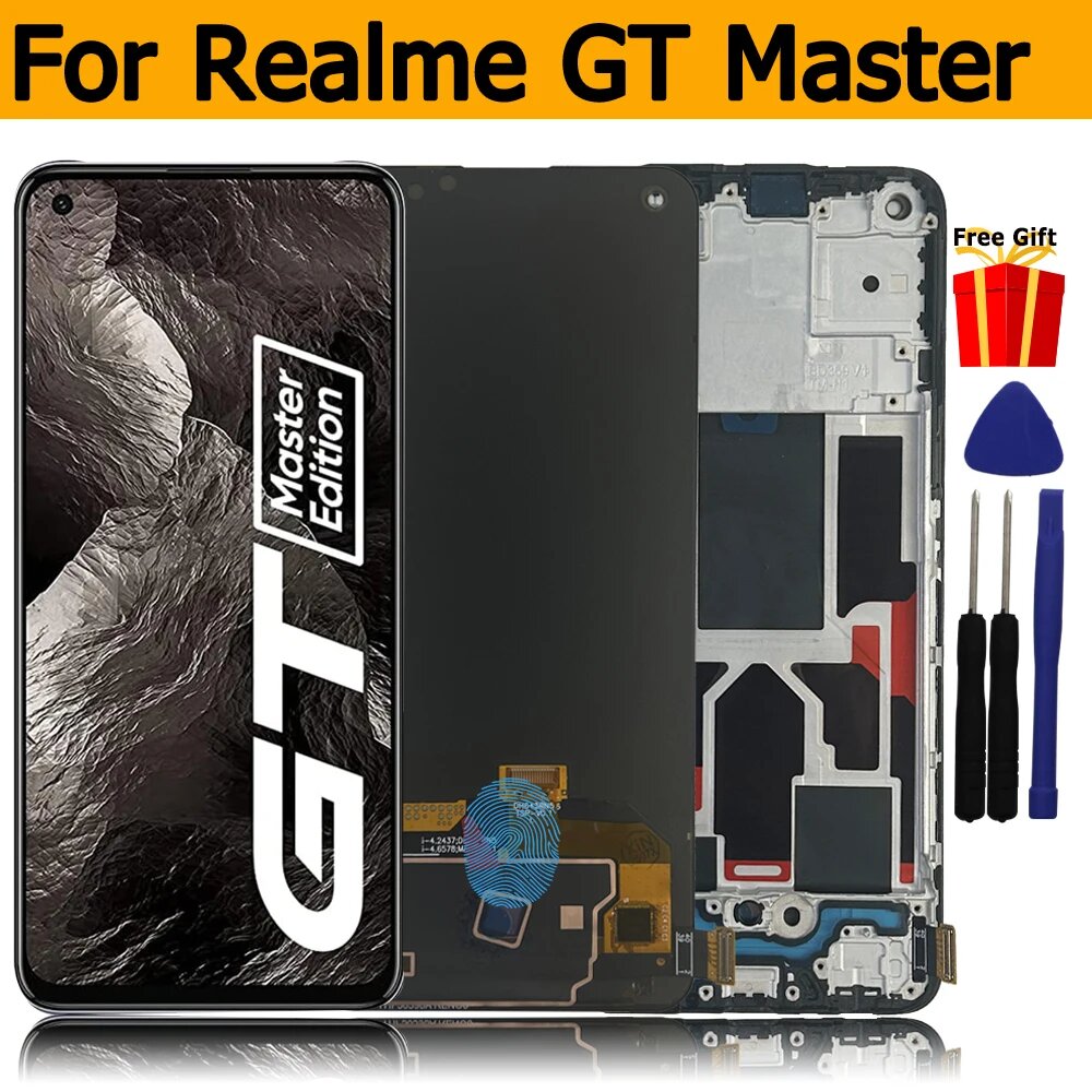 AMOLED ЖК-дисплей для Realme GT Master RMX3363 RMX3360, сенсорный экран с рамкой и TFT With Frame