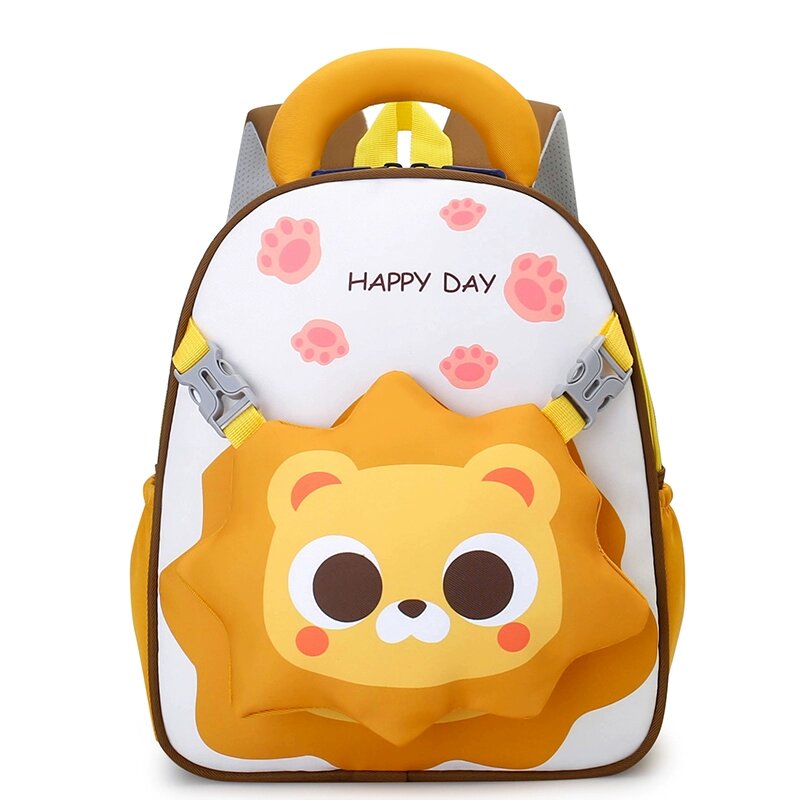 Милая мультяшная школьная сумка для детей 3-5 лет, удобная для девочек и мальчиков, желтый цвет
