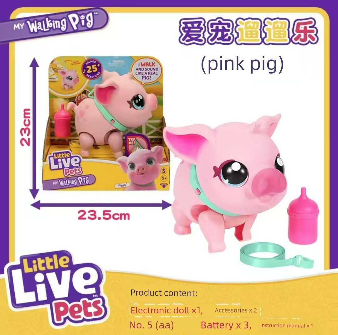 Little Live Pets Интерактивная игрушка-свинка розового цвета из плюша для детей, мягкая, с датчиками движения, веселый