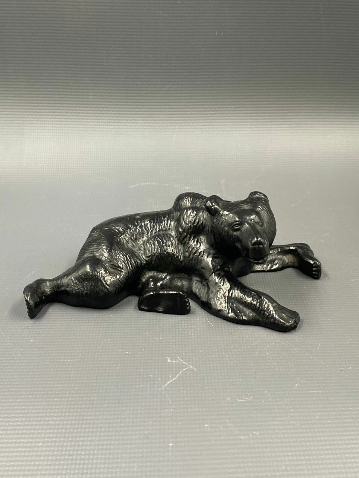 Чугунная Статуэтка "Медведь лежащий" Пресс-папье, Касли СССР, 15 см Красивый! Винтаж!