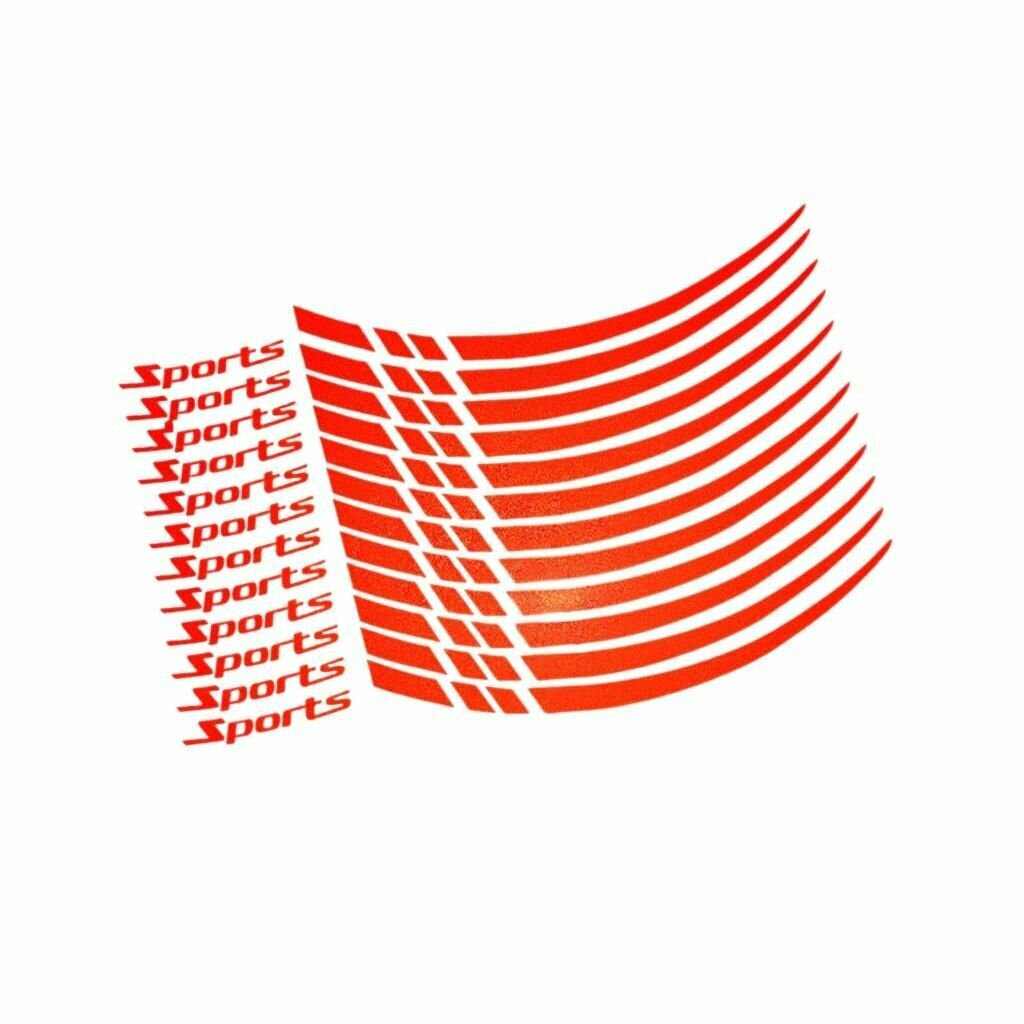 Светоотражающие наклейки на колеса велосипеда, красный