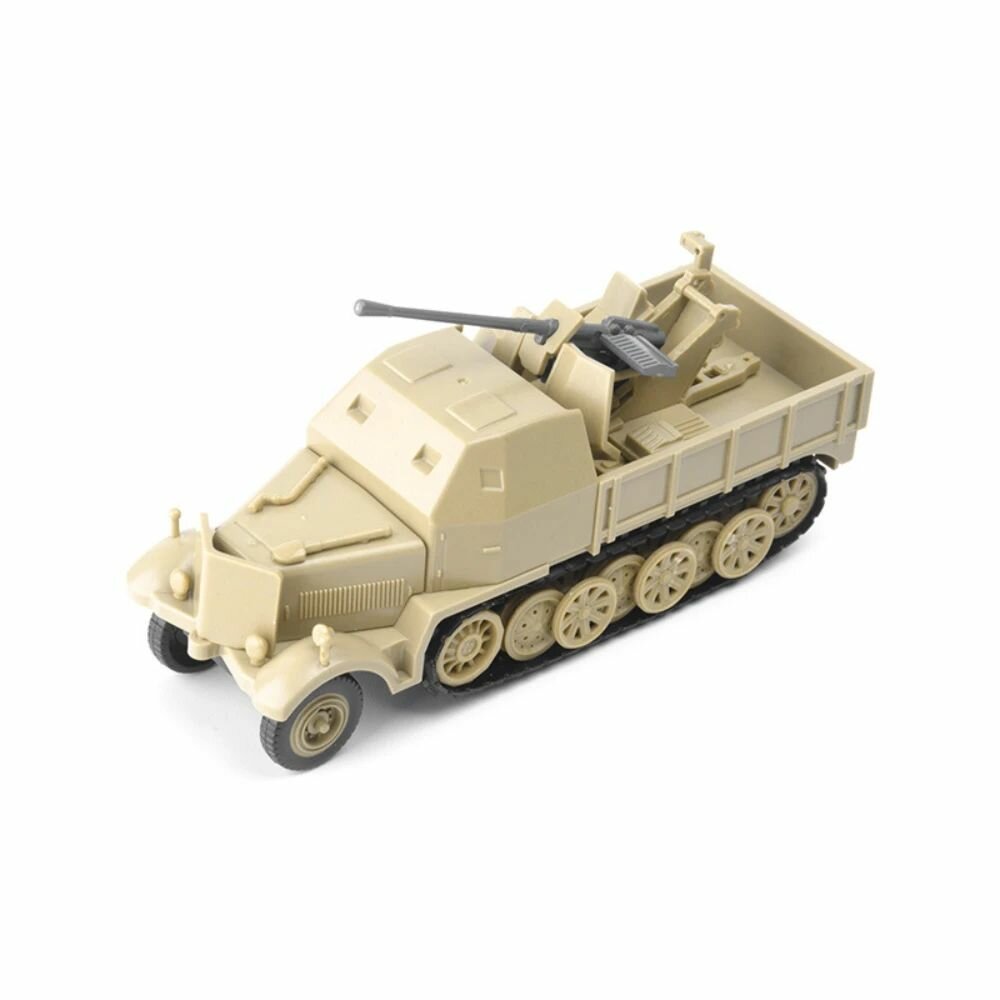 1: 72 Полугусеничный бронеавтомобиль FLAK37 Модель зенитной артиллерии, желтый