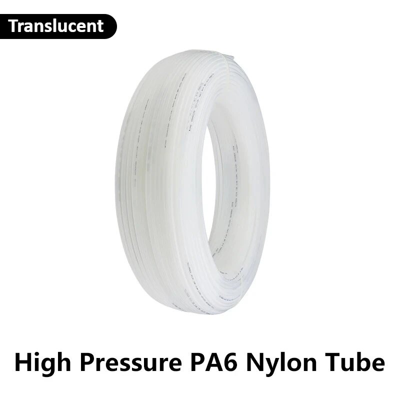 Нейлоновая трубка PA6 для компрессора 4-16 мм OD 6mm x ID 4mm, Translucent, 10 meters