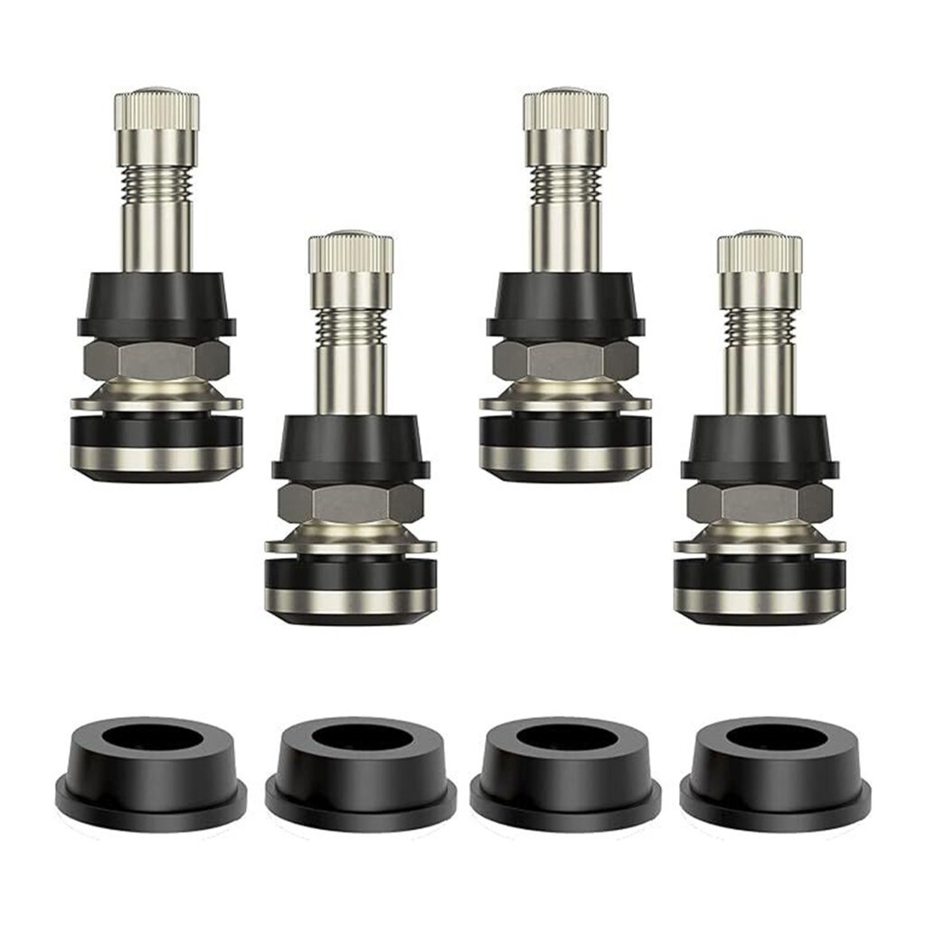 Набор из 4 Металлических клапанов для шин, Штоков клапанов для автомобильных колес, Металлических клапанов для шин, Текстура нержавеющей стали Подходит для различных колес
