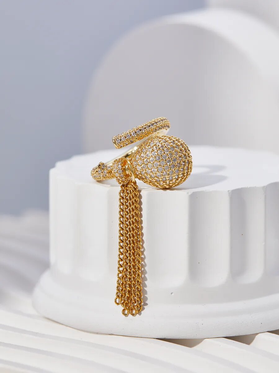 Кольцо, фианит, кристалл, циркон