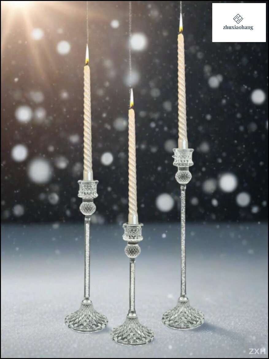 Эксклюзивные хрустальные подсвечники 3 штуки