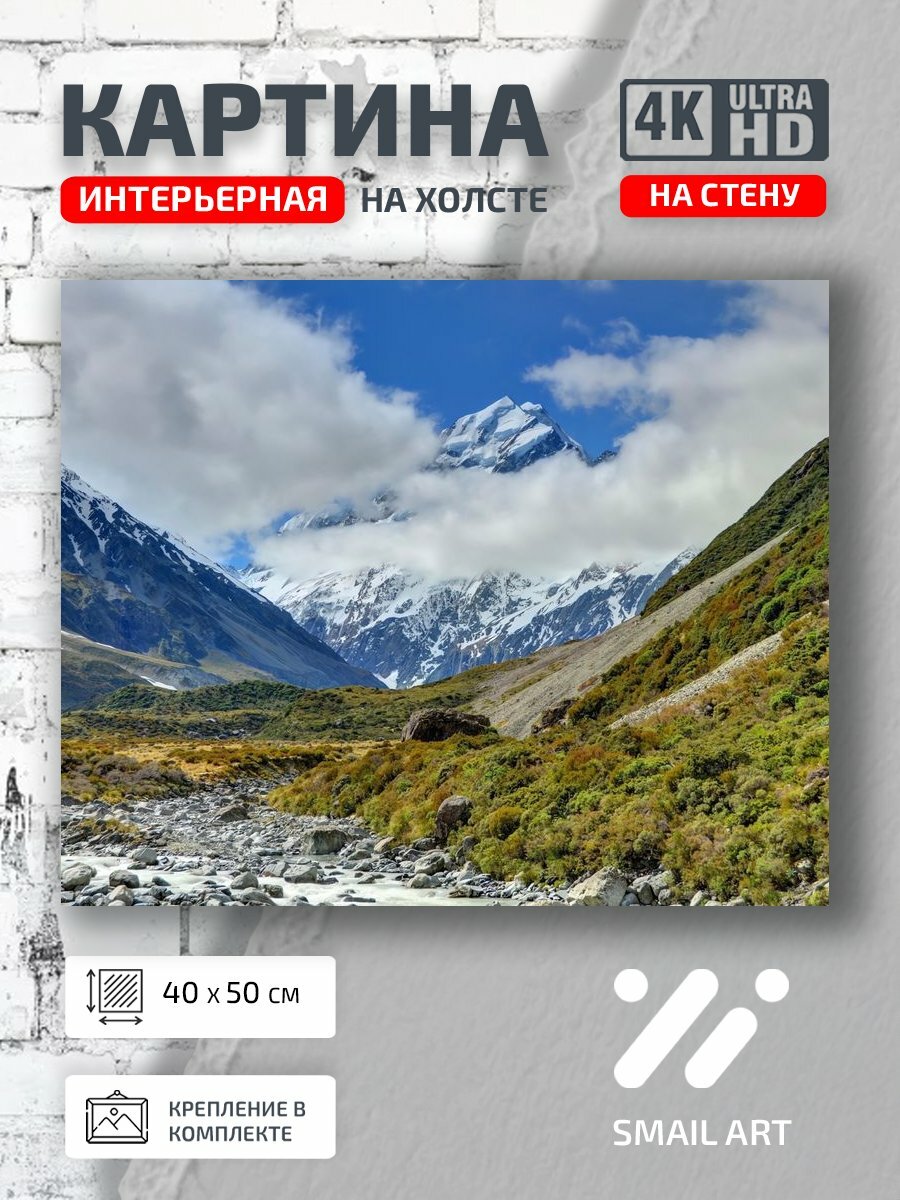 Картина на холсте интерьерная 40 на 50 на стену Облака Landscape для кафе пейзаж интерьер