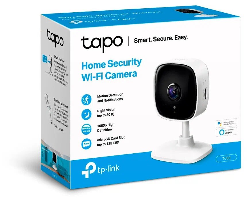 IP-камера TP-Link TAPO TC60 [1920x1080, 25 кадр./сек, CMOS, 2 Мп, Wi-Fi, ночная съемка, датчик движе