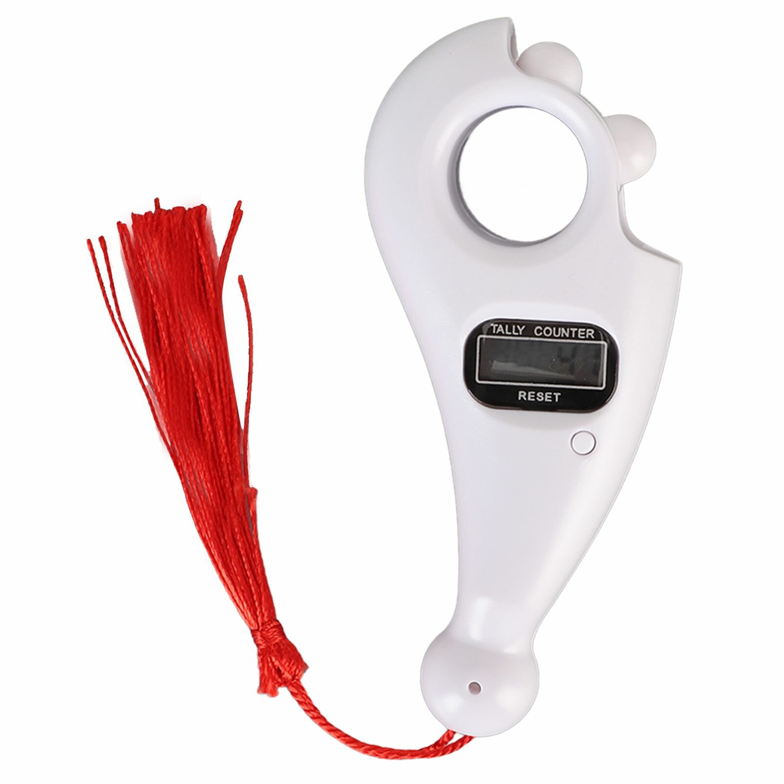 Цифровой счетчик бусин с ЖК-экраном, малошумный портативный цифровой счетчик бусин Будды с кисточкой для медитации, релаксации, белый