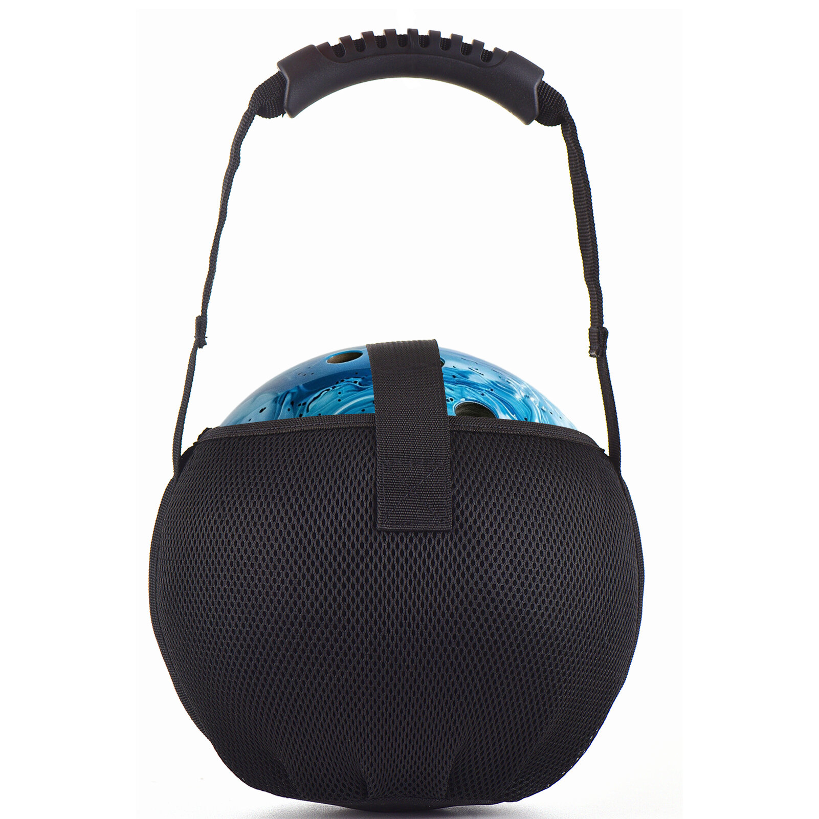 Переносная сетчатая сумка для боулинга Одиночная сумка для боулинга с усиленной ручкой Материал: ручка из ПВХ, сэндвичная сетка, 900D полиэстер Размер: 12*18см Вес: 125г Пакетный список: 1 * Сетчатая сумка для боулинга