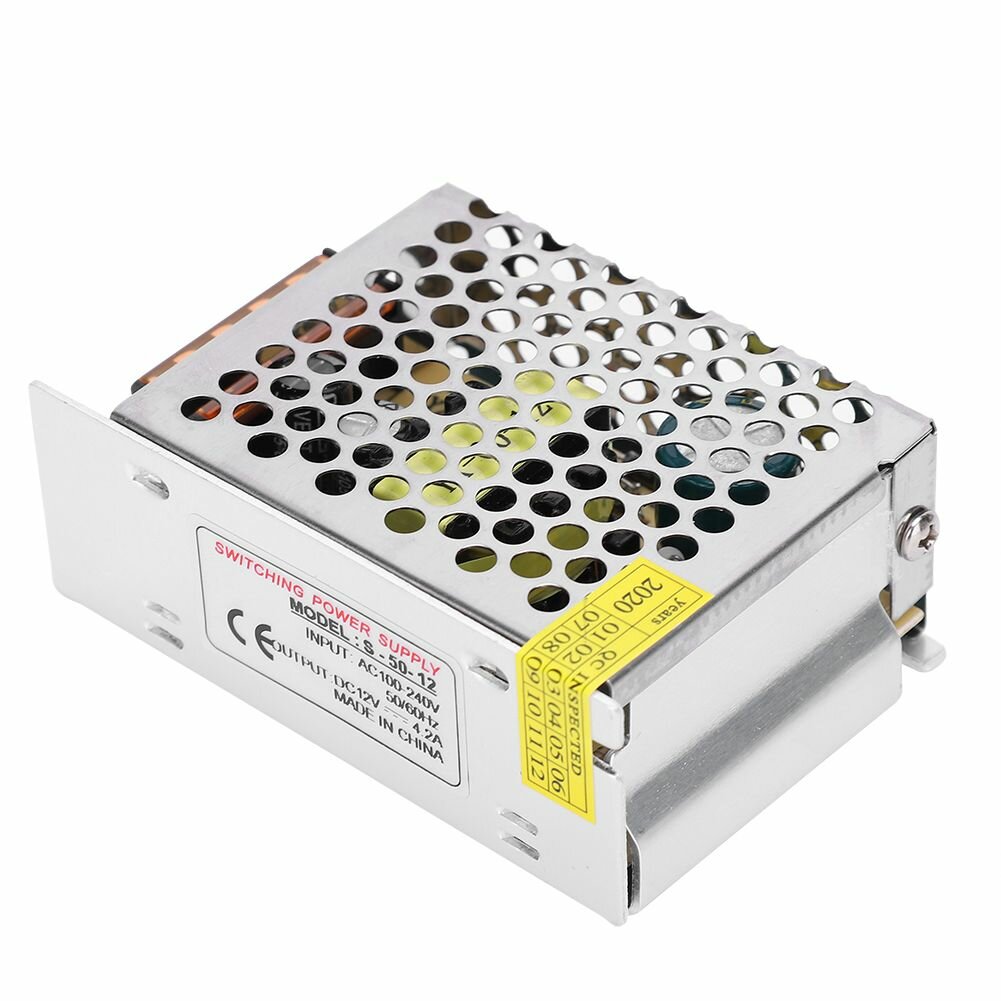Адаптер драйвера источника питания переключателя, 12 В постоянного тока из алюминиевого сплава, светодиодная подсветка экрана, 3D-принтер (S-50-12 (12 В, 4,2 А, 50 Вт) AC100-240 В)