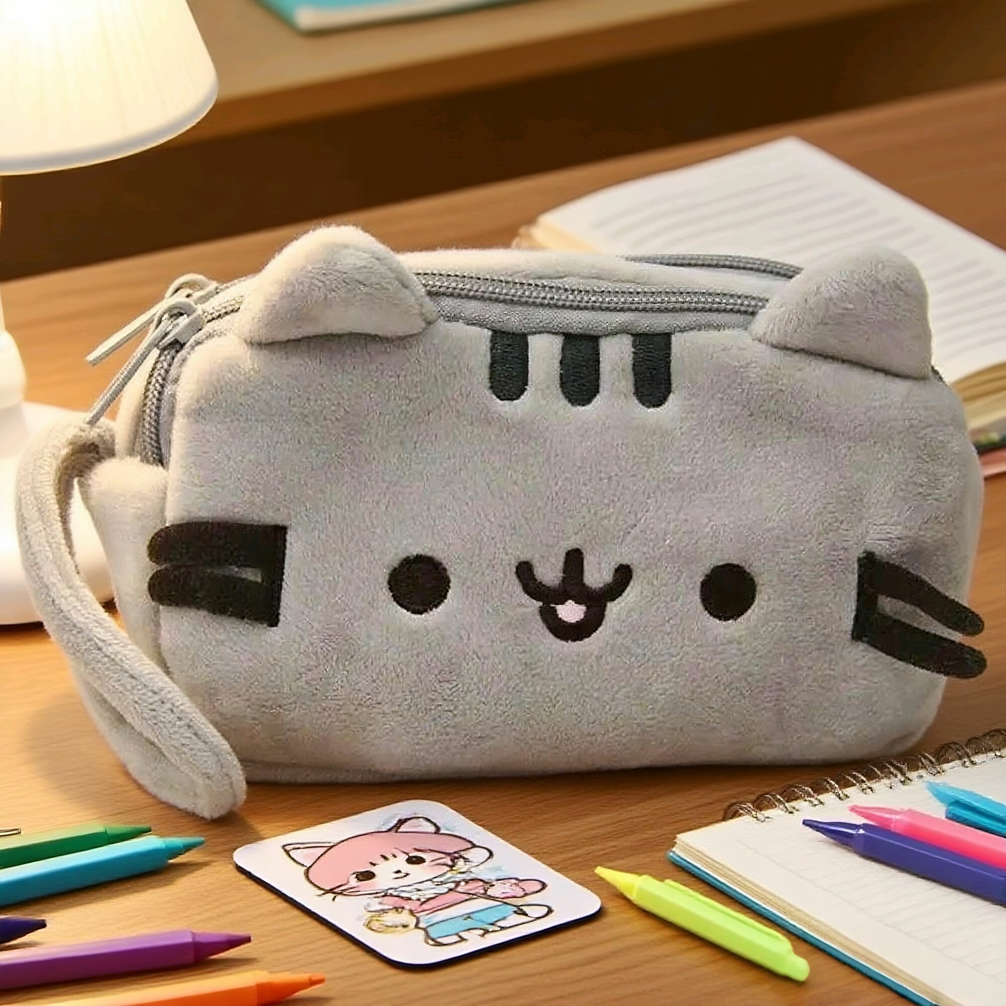 1 шт, Пенал для девочек школьный "Pusheen the Cat" (Кот Пушин)