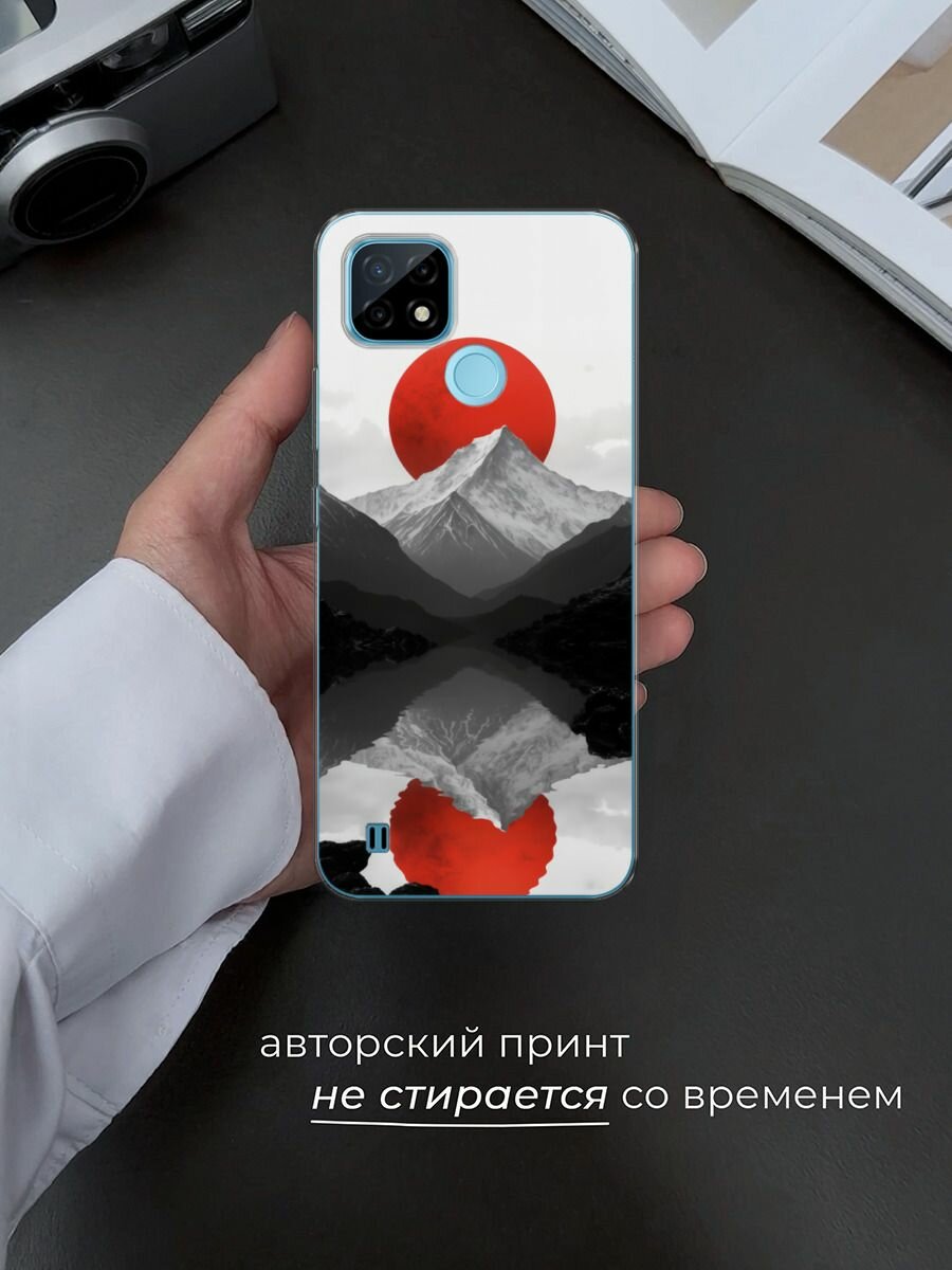 Силиконовый чехол на Realme C21 / Реалми С21 с принтом Белая гора — фото 1