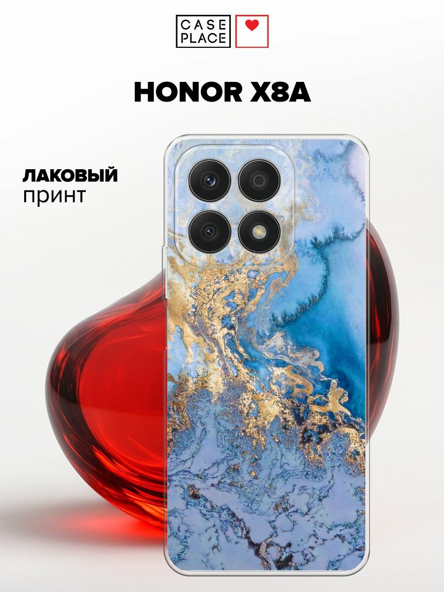 Силиконовый чехол на Honor X8A / Хонор X8A с принтом Синяя морозная лавина
