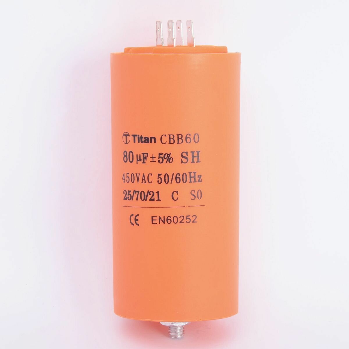 Конденсатор 80 мкф 450VAC CBB60E клеммы+болт (019365)