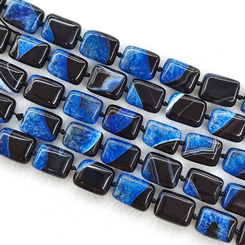 Бусины из уругвайского агата Crystal Carvings Темно-синий, 10PCS, Blue Agate
