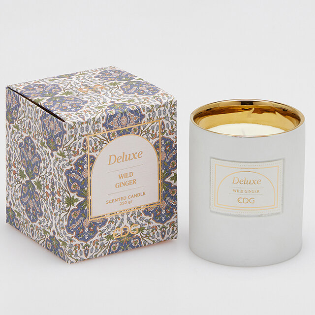 Ароматическая свеча в стакане Bougie Deluxe: Wild Ginger 12 см, 50 часов горения, EDG, 6100188AWIG
