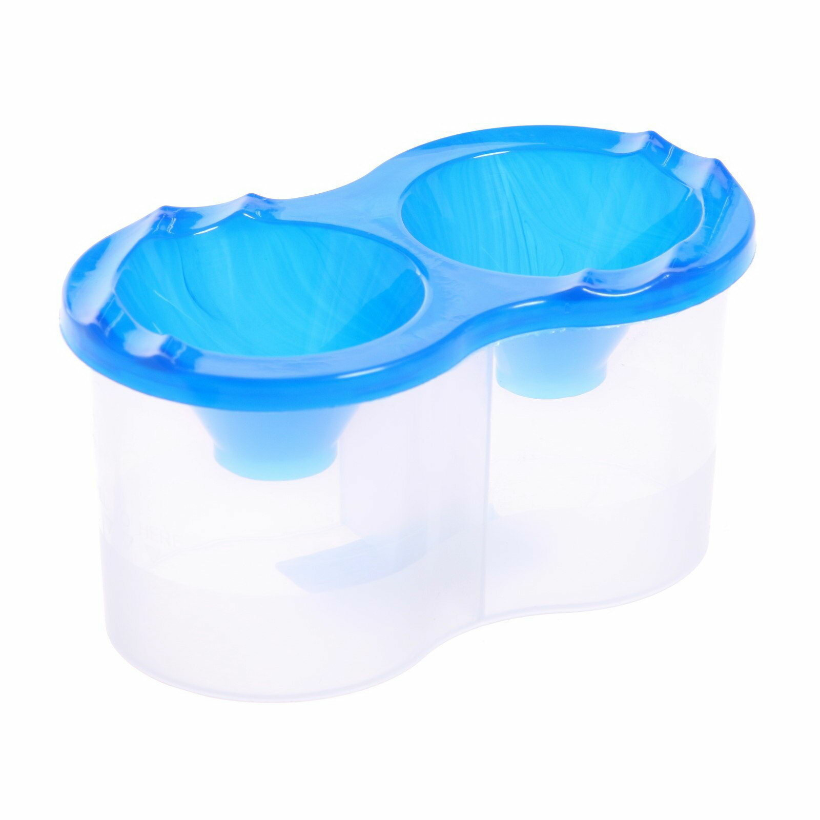 Стакан - непроливайка для рисования двойной 150 мл x2, с держателем для кистей, синий